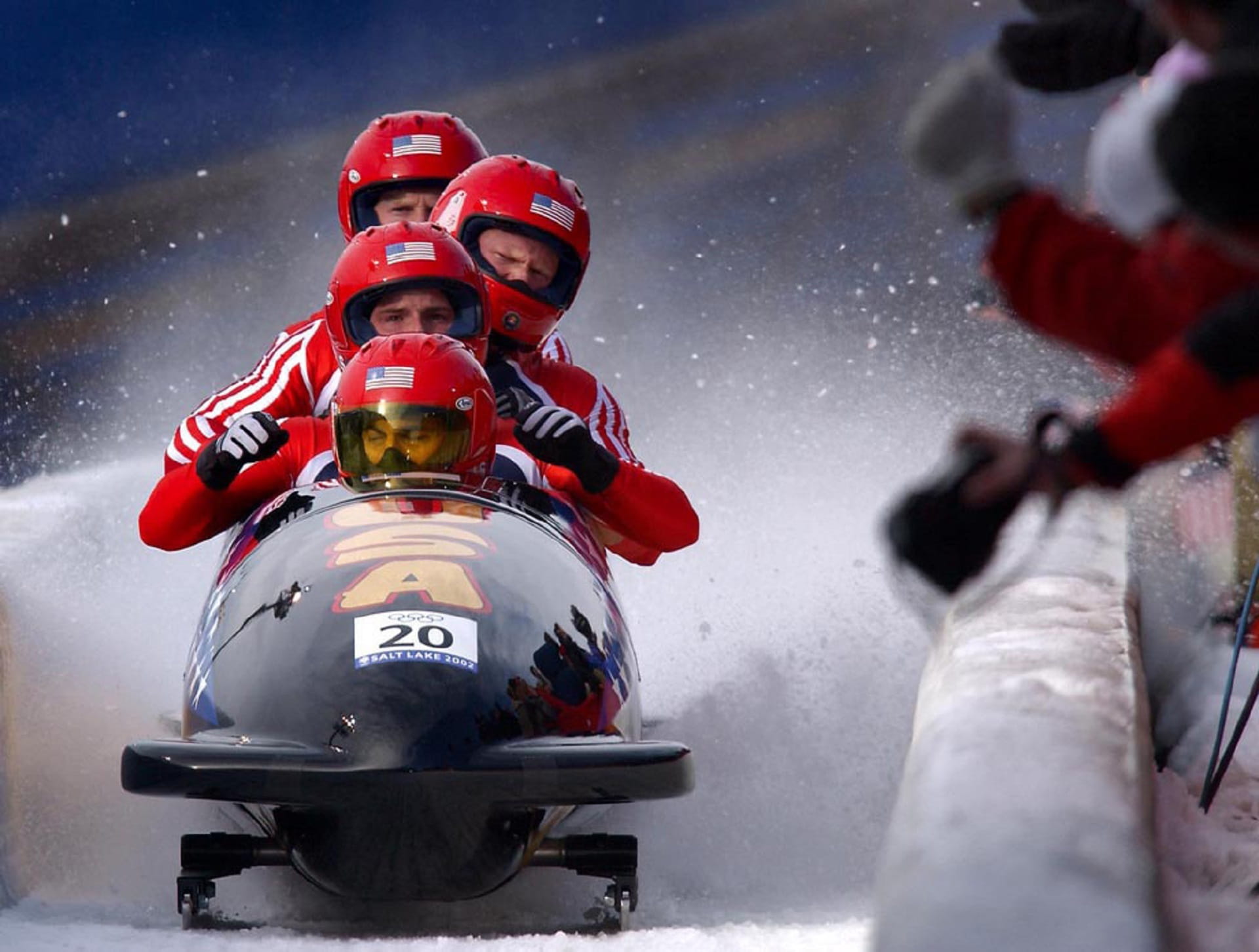 group of people, person, mid adult men, bobsleigh, mobile, clothing ...
