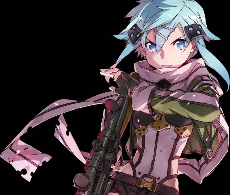 Sword Art Online Anime Girls Small Boobs Short Hair Blue Hair