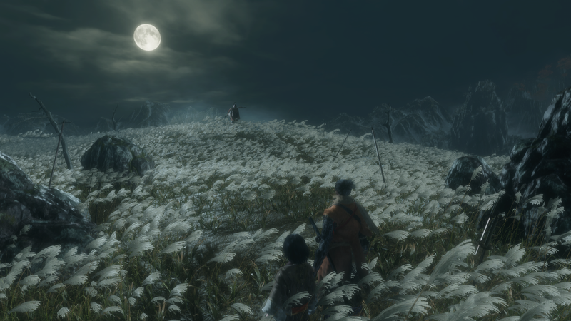 Sekiro: Shadows Die Twice, Katana, Sword, Mountains, Moon Hd Wallpaper