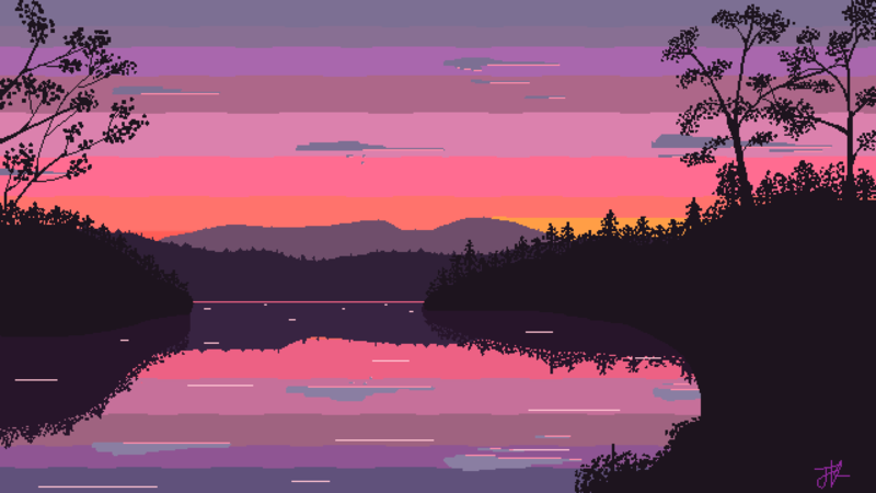 Pixel Art, Pixelated, Nature, Landscape, Pixels, Digital Art, Trees ...