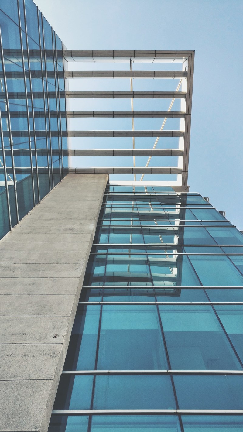 window building perspective and center hd, 4k Phone HD Wallpaper