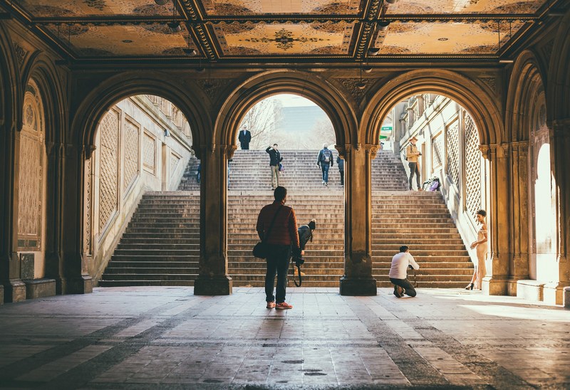 arch archway steps and stairs 4k HD Wallpaper