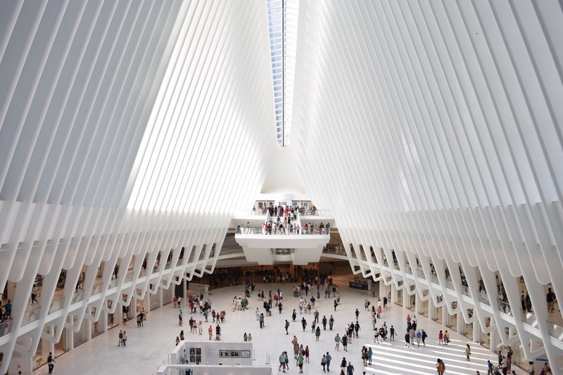 The Crowded Modern Interior Of The Wtc Transportation Hub In New York ...