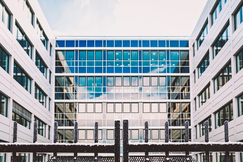 high tech office building 4k HD Wallpaper
