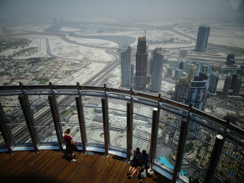 view from burj khalifa skyscraper in dubai 4k HD Wallpaper