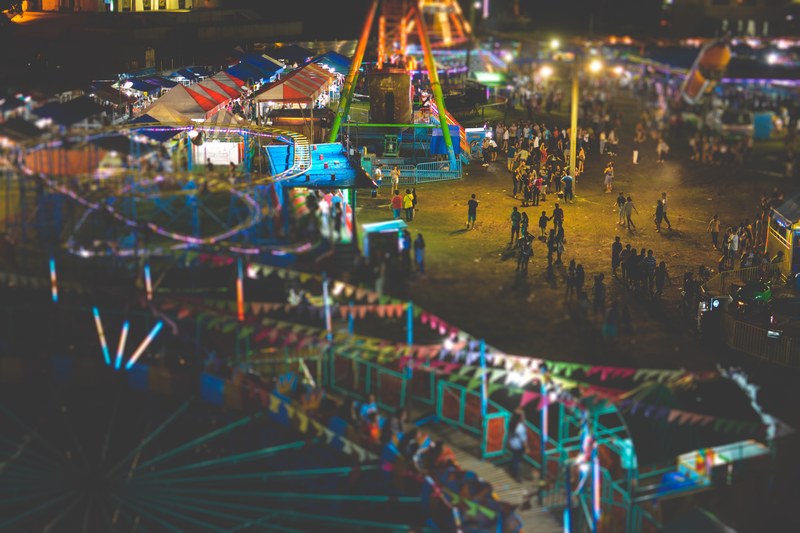 round theme park fair and funfair 4k HD Wallpaper