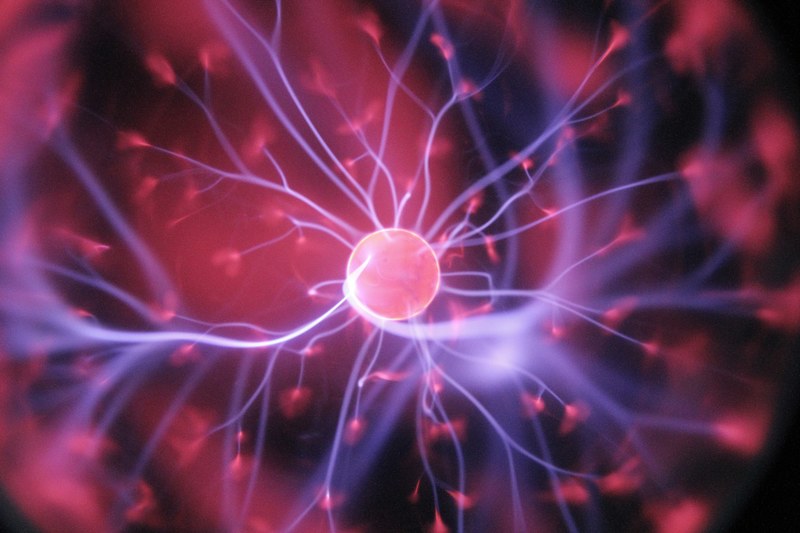 science atom nucleu and pink 4k HD Wallpaper