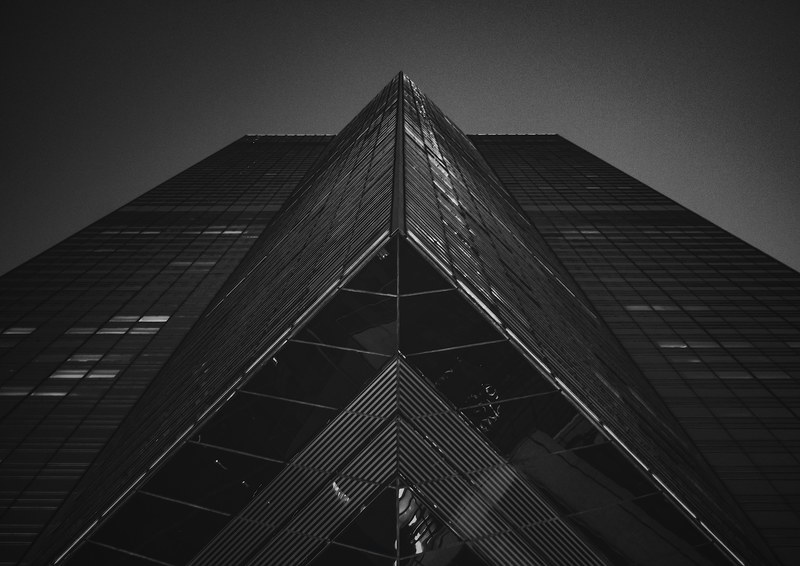 building architecture bottom view and symmetry 4k HD Wallpaper