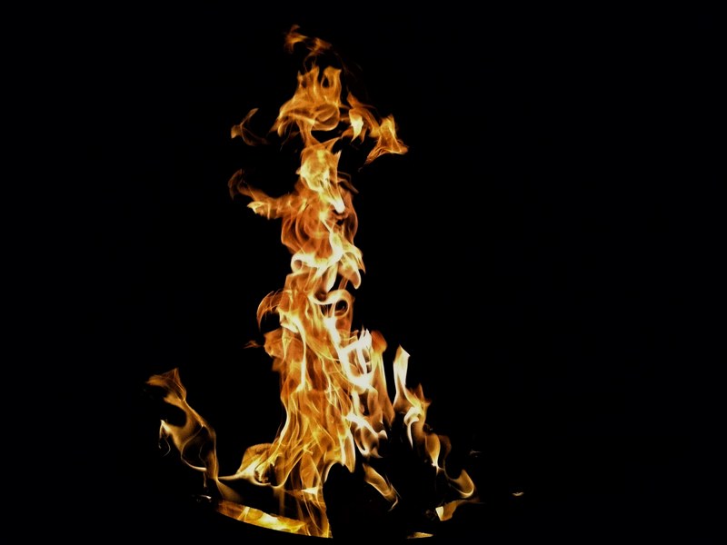 fire flame orange and dark 4k HD Wallpaper