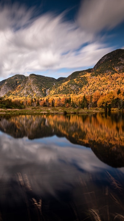 Earth Reflection, Fall, Canada, 2160x3840 Phone HD Wallpaper