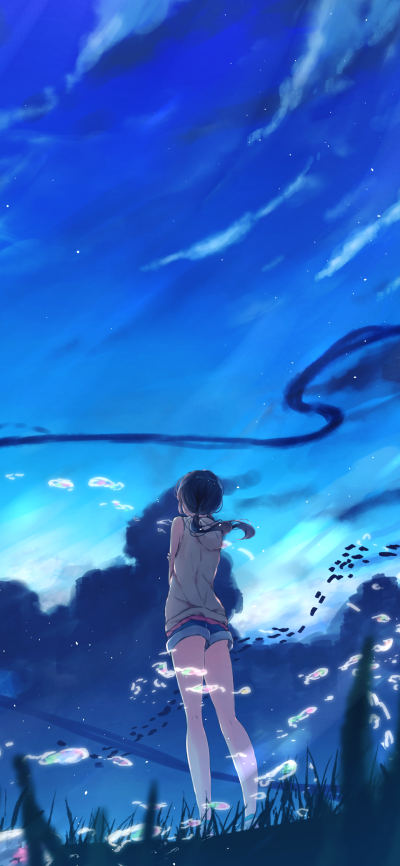 Anime Weathering With You, Sky, Hina Amano, 1440X3120 Phone Hd Wallpaper