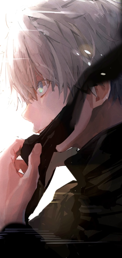 Anime Jujutsu Kaisen, Satoru Gojo, White Hair, 1440x3040 Phone HD Wallpaper