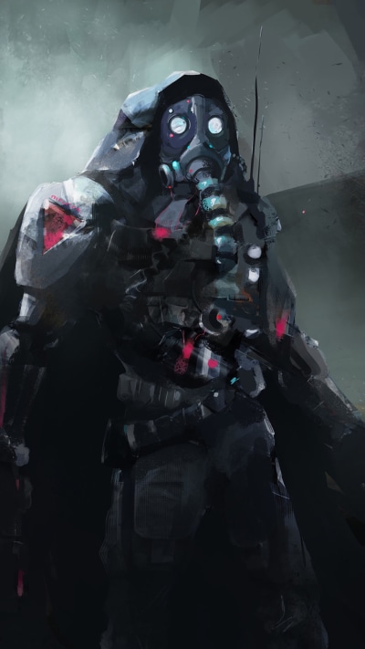 Sci Fi Warrior, Gas Mask, 1440x2560 Phone HD Wallpaper
