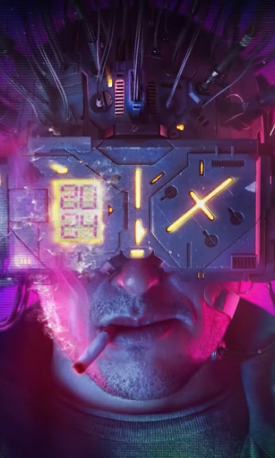 Sci Fi Cyberpunk, Futuristic, Cyborg, Smoking, 1200X2000 Phone Hd Wallpaper