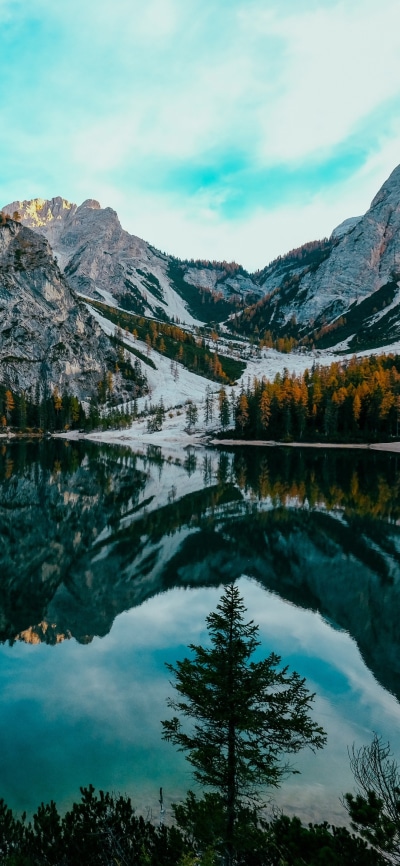 Earth Reflection, Lake, Mountain, Nature, 1080x2340 Phone HD Wallpaper