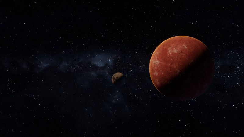 planet, satellite, stars, space, 4k HD Wallpaper