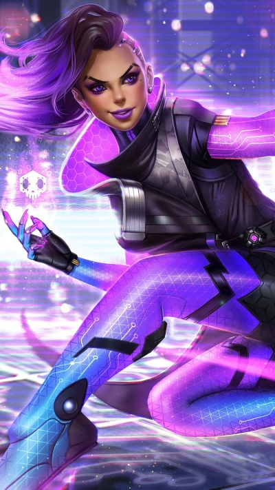 Video Game Overwatch, Sombra (Overwatch), Purple Hair, Woman Warrior ...