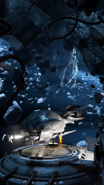 Video Game Warframe, Sci Fi, Spaceship, Space, Asteroid, 1080x1920 ...