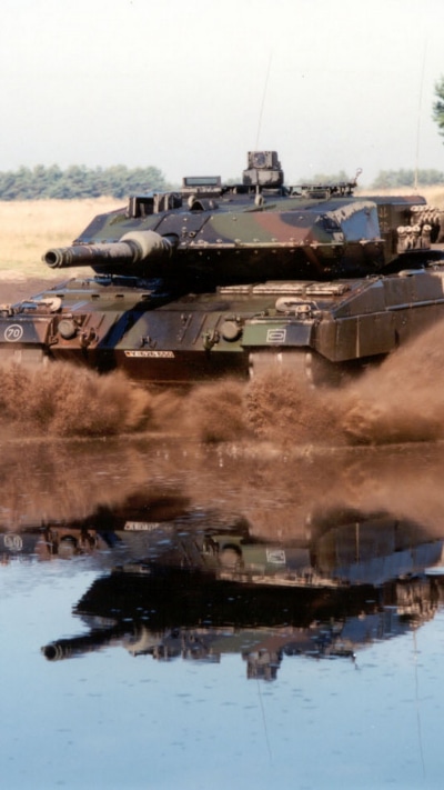Military Leopard 2, Reflection, Tank, 1080x1920 Phone HD Wallpaper