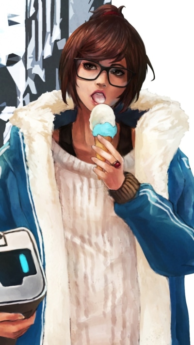 Video Game Overwatch, Brown Hair, Short Hair, Brown Eyes, Glasses, Mei ...