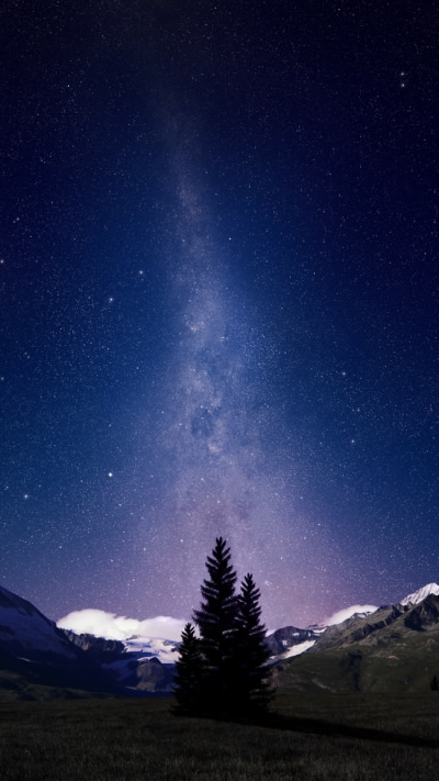 Photography Manipulation, Stars, Sky, Mountain, Night, 750x1334 Phone ...