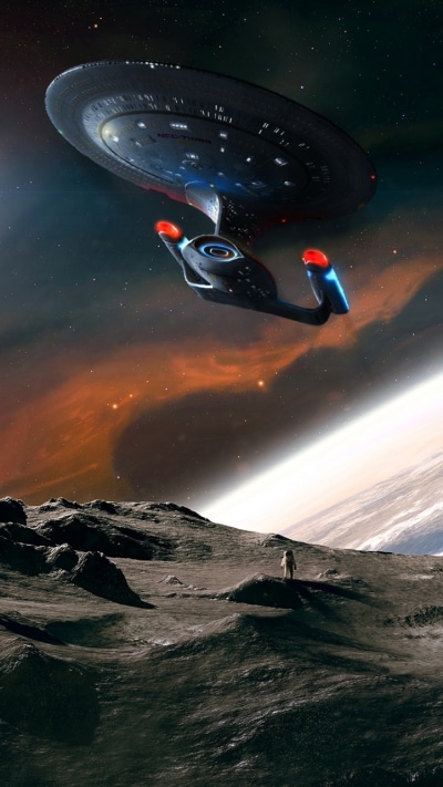 Sci Fi Star Trek, Nebula, Space, Moon, Planet, 750X1334 Phone Hd Wallpaper