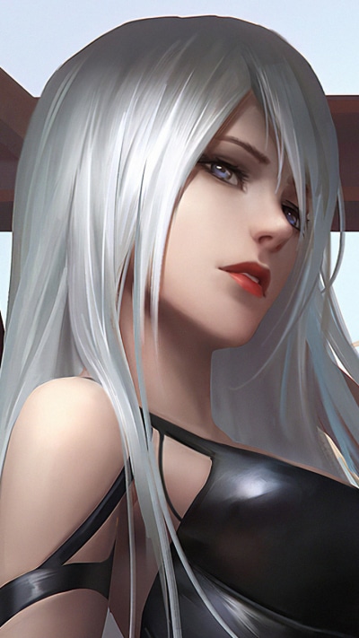 Video Game NieR: Automata, White Hair, Long Hair, Blue Eyes, 720x1280 ...