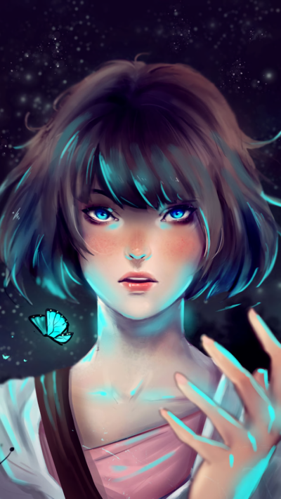 Video Game Life Is Strange, Blue Eyes, Max Caulfield, Night, Butterfly ...