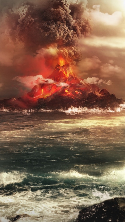 Earth Volcano, Lava, Smoke, Flame, Ocean, Eruption, 720x1280 Phone HD ...