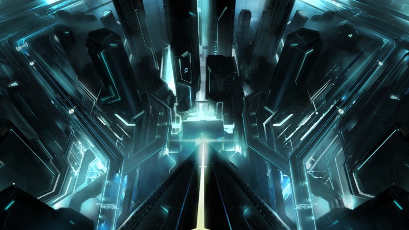 landscape, Tron: Legacy, futuristic, 1080P, architecture HD Wallpaper