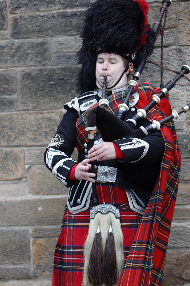 Jock, front view, traditional clothing, music, human, bagpipe, red ...