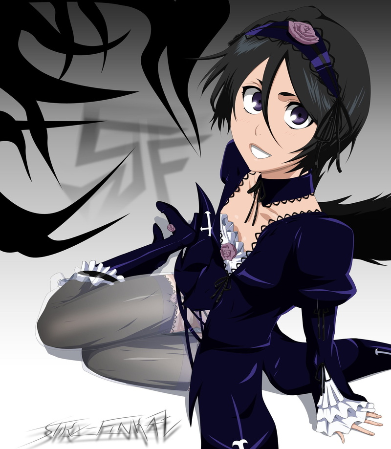 Bleach, anime, clothing, portrait, fashion model, Kuchiki Rukia, one ...