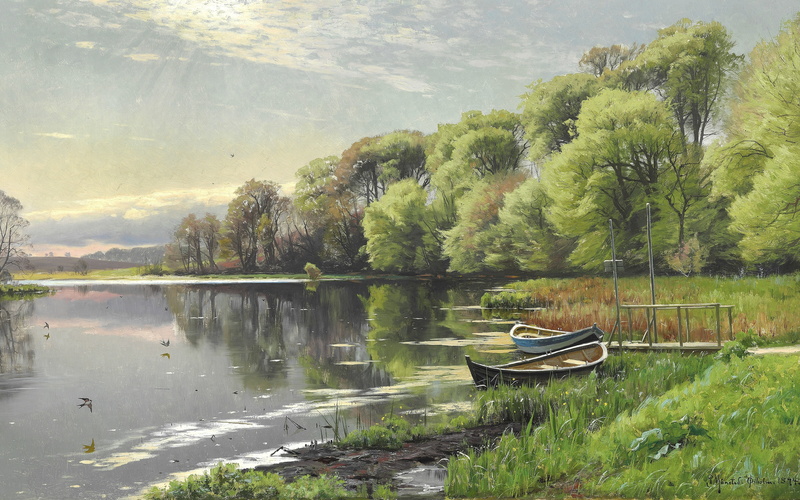 Peder Mørk Mønsted, 5K, oil on canvas, 1894, Danish realist painter ...