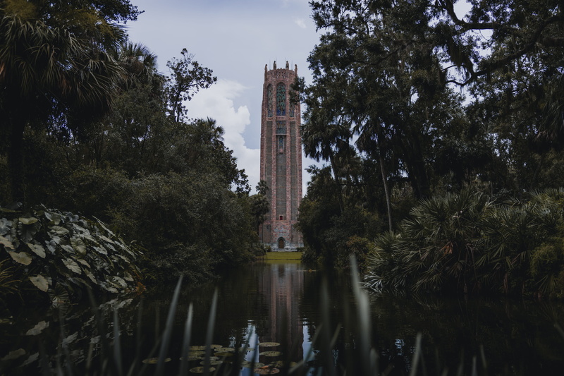 garden, nature, bok tower gardens, architecture, lake, building, plants ...