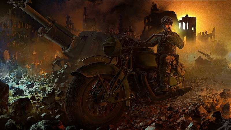 WW2., art, BSA M20, as, the city, intelligence, motorcycle, racing ...
