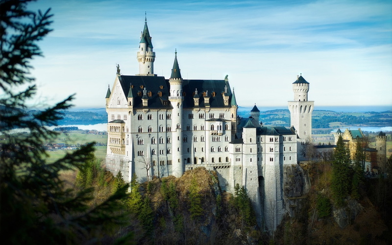castle, architecture, Neuschwanstein Castle, building, landscape, 2K HD ...