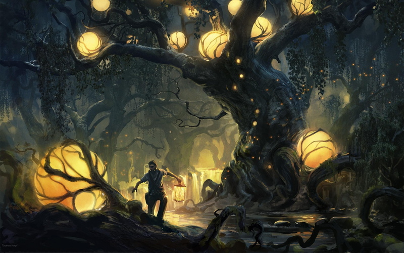 plant, human representation, man, outdoors, fantasy art, forest, adult ...