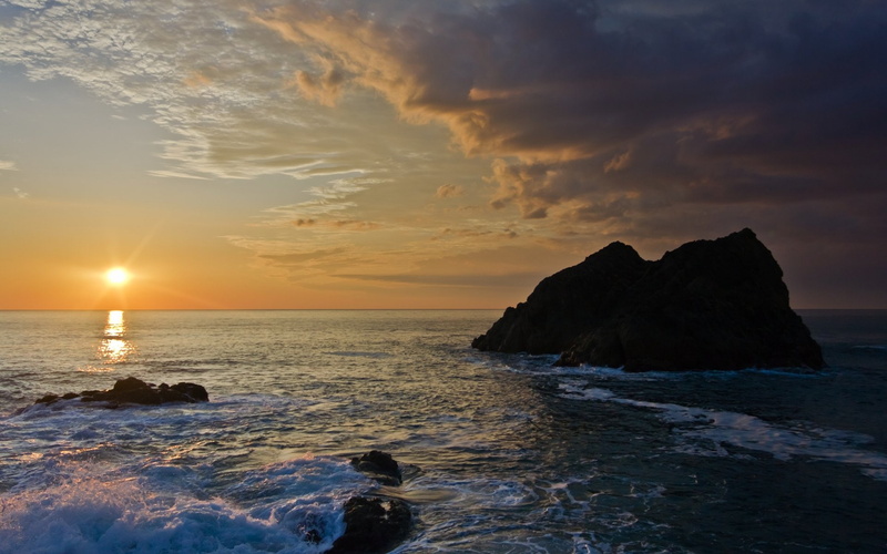 Rock, 1080P, Reflection, Colors, Cloud, Earth, Japan, Wave, Beach ...